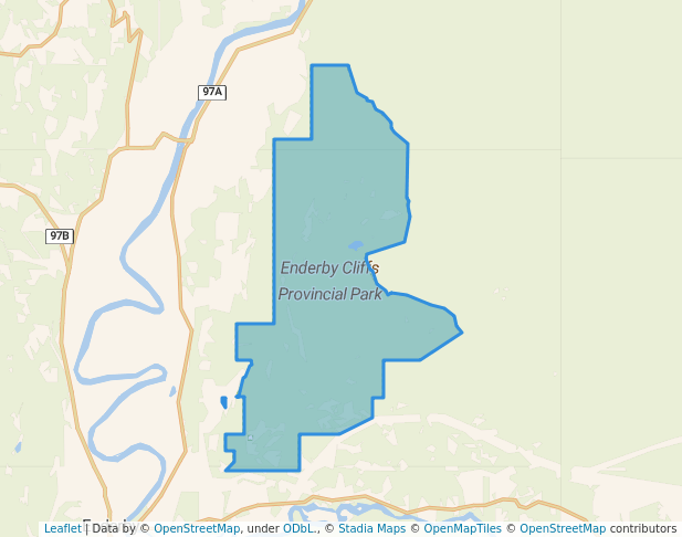 Enderby Cliffs Provincial Park in Enderby | Map and Routes