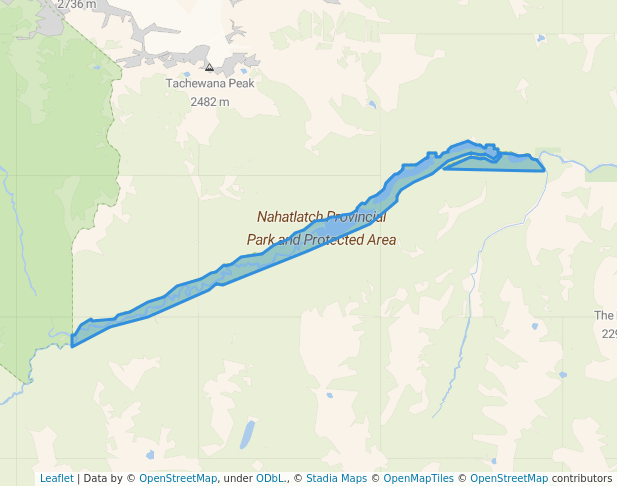 Nahatlatch Provincial Park and Protected Area in Lytton | Map and Routes