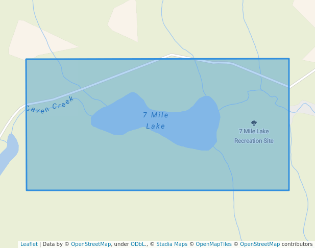 7 Mile Lake Recreation Site in Wardner | Map and Routes