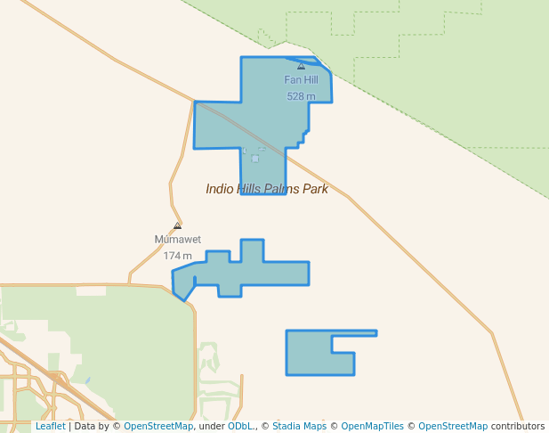 Indio Hills Palms Park in Desert Hot Springs | Map and Routes