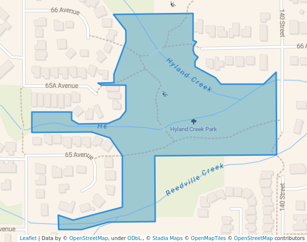 Hyland Creek Park in Surrey | Map and Routes