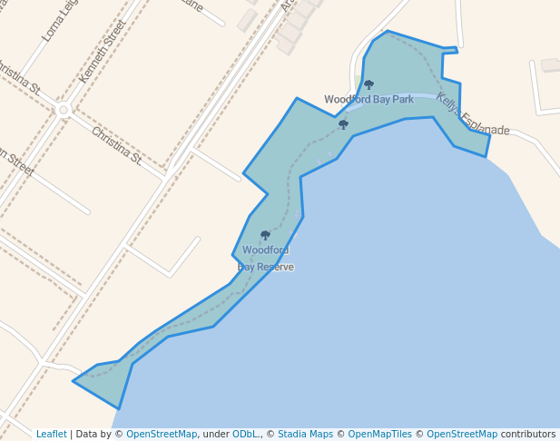 Woodford Bay Reserve in Longueville | Map and Routes