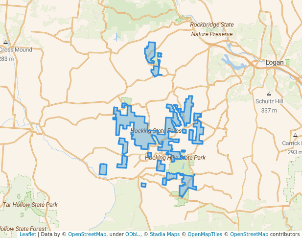 Hocking State Forest in Rockbridge | Map and Routes