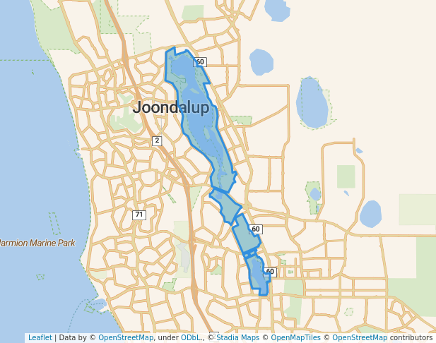 Yellagonga Regional Park in Edgewater | Map and Routes