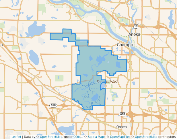 Elm Creek Park Reserve in Osseo | Map and Routes