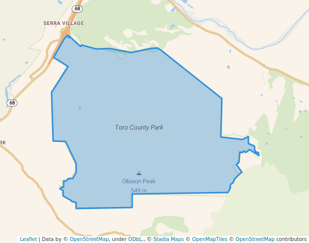 Toro Regional Park in Salinas | Map and Routes