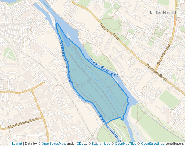 Riverside Valley Park in Exeter | Map and Routes