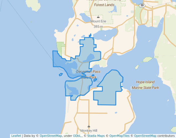 Deception Pass State Park in Oak Harbor | Map and Routes
