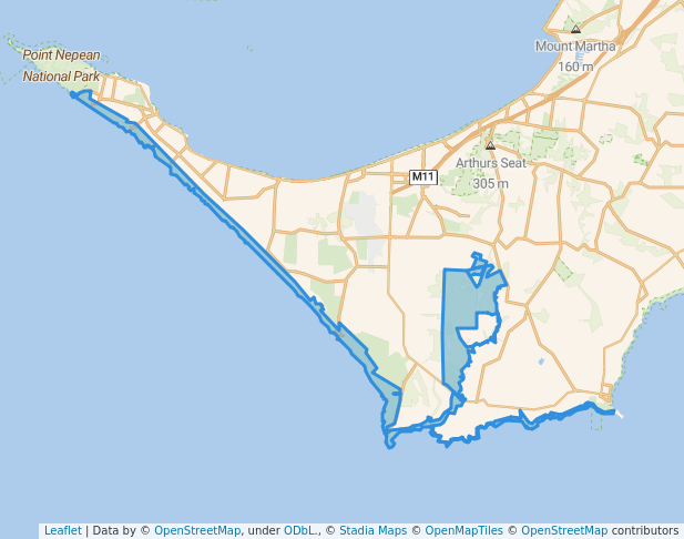 Mornington Peninsula National Park in Boneo | Map and Routes