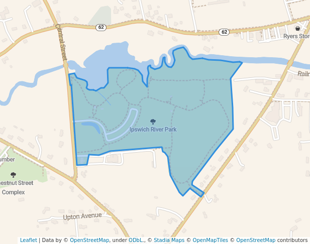 Ipswich River Park in North Reading | Map and Routes