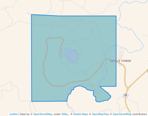 Devils Tower National Monument in Devils Tower | Map and Routes
