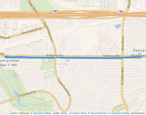 Renner West Linear Park in Richardson | Map and Routes