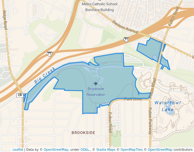 Brookside Reservation in Cleveland | Map and Routes