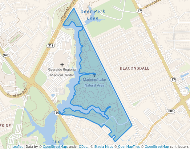 Mariners' Lake Natural Area in Newport News | Map and Routes