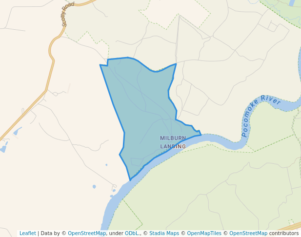 Milburn Landing Area in Pocomoke City | Map and Routes