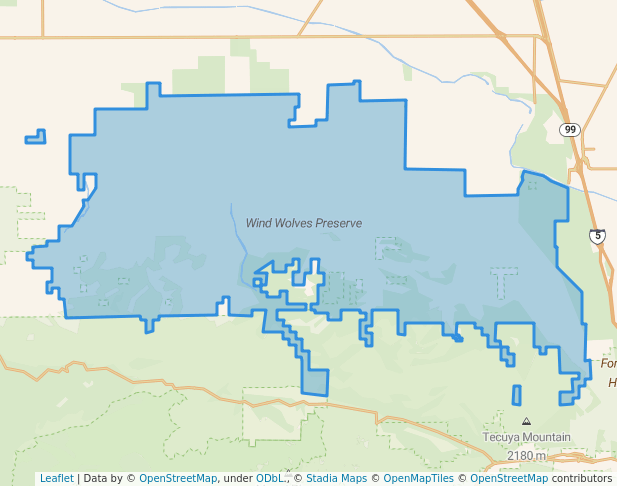 Wind Wolves Preserve in Frazier Park | Map and Routes