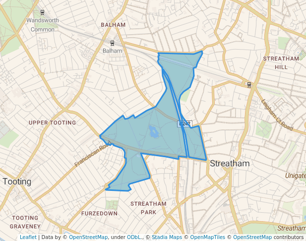 Tooting Bec Common in London | Map and Routes