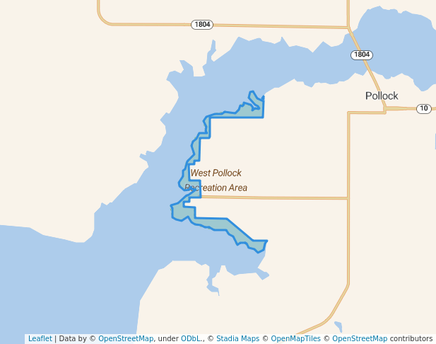 West Pollock Recreation Area in Pollock | Map and Routes