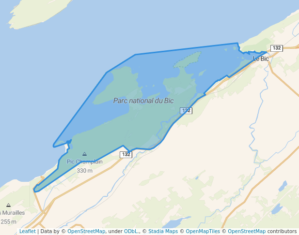 Parc national du Bic in Rimouski | Map and Routes