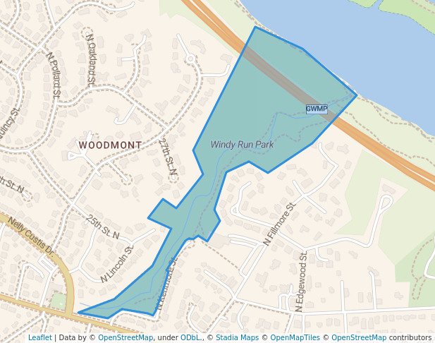 Windy Run Park in Arlington | Map and Routes