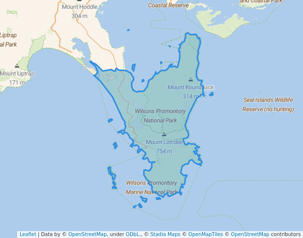 Wilsons Promontory National Park in Wilsons Promontory | Map and Routes