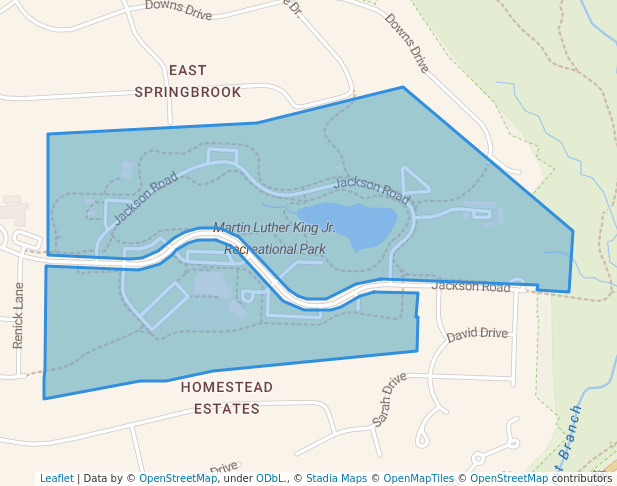 Martin Luther King Jr. Recreational Park in Silver Spring | Map and Routes