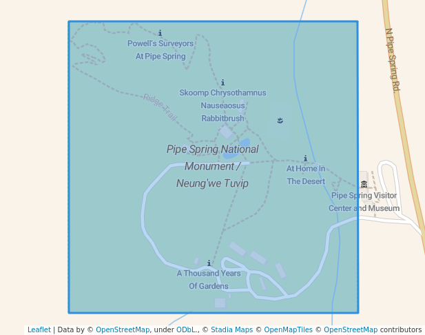 Pipe Spring National Monument / Neung'we Tuvip in Fredonia | Map and Routes