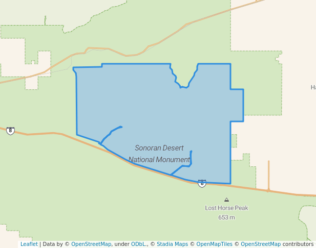 South Maricopa Mountains Wilderness in Gila Bend | Map and Routes