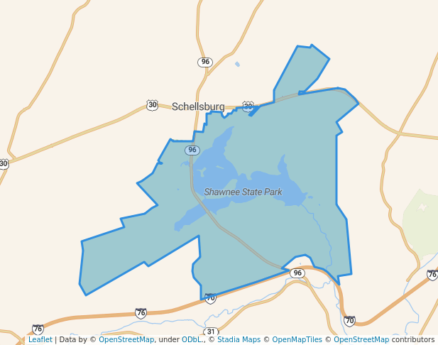 Shawnee State Park in Schellsburg | Map and Routes