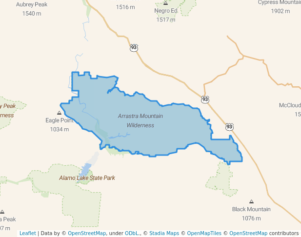 Arrastra Mountain Wilderness in Yucca | Map and Routes