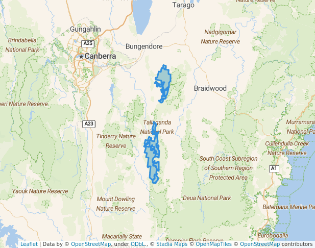 Tallaganda National Park in Harolds Cross | Map and Routes