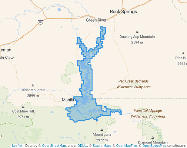Flaming Gorge National Recreation Area in Washam | Map and Routes
