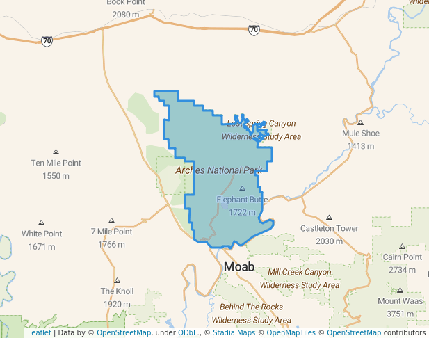 Arches National Park in Moab | Map and Routes