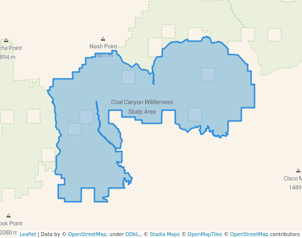 Coal Canyon Wilderness Study Area in Thompson Springs | Map and Routes