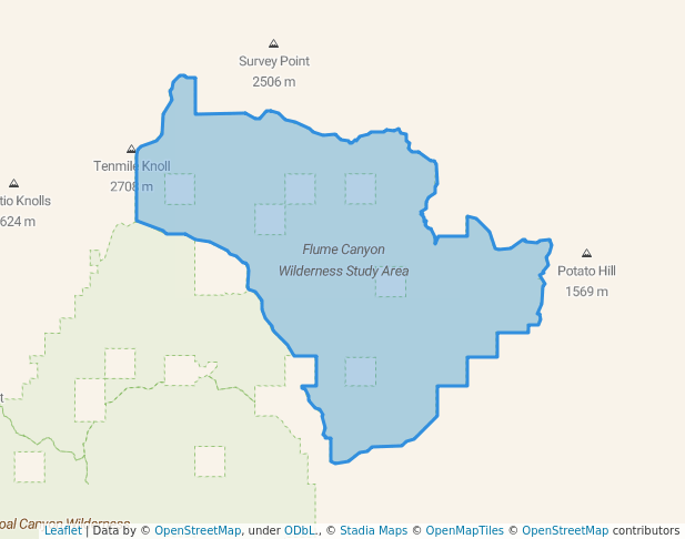 Flume Canyon Wilderness Study Area in Thompson Springs | Map and Routes