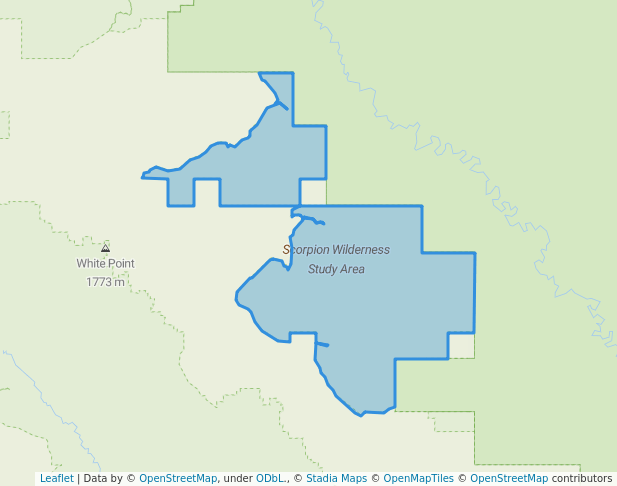 Scorpion Wilderness Study Area in undefined | Map and Routes