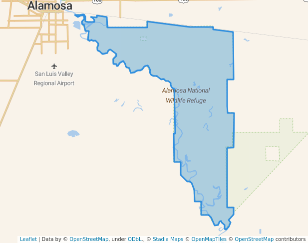 Alamosa National Wildlife Refuge in GREAT SAND DUNES NATIONAL MO | Map ...