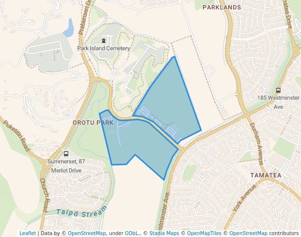 Park Island in Napier | Map and Routes