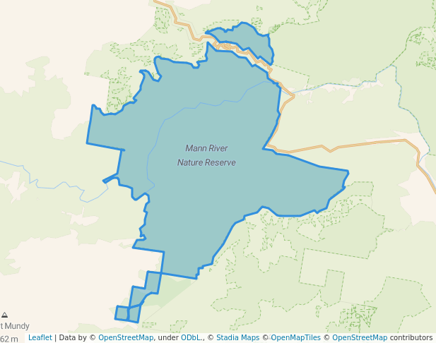 Mann River Nature Reserve in Diehard | Map and Routes