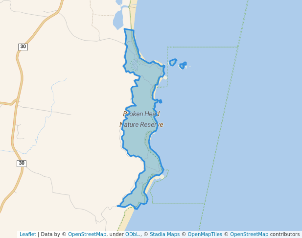 Broken Head Nature Reserve in Broken Head | Map and Routes