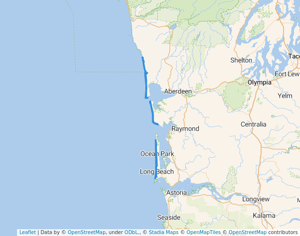 Seashore Conservation Area State Park in Grayland | Map and Routes