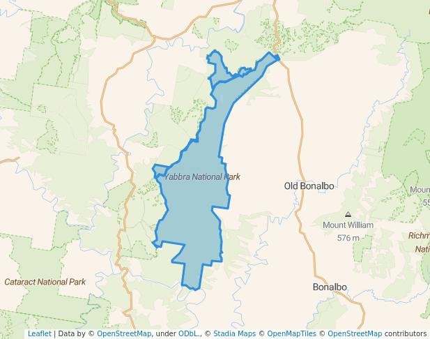 Yabbra National Park in Yabbra | Map and Routes