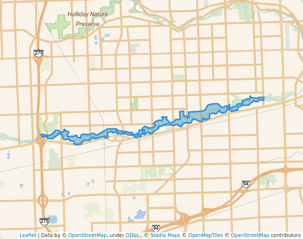 Lower Rouge Parkway in Westland | Map and Routes