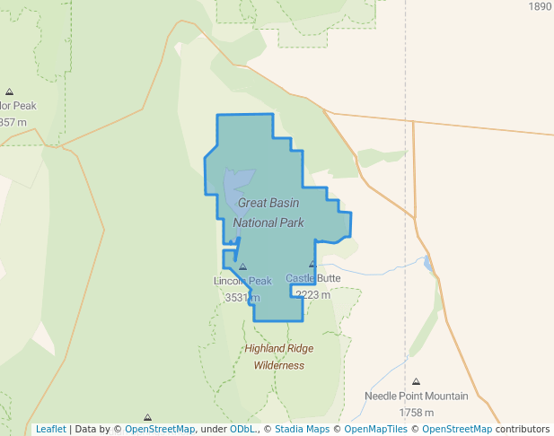 Great Basin National Park in Baker | Map and Routes