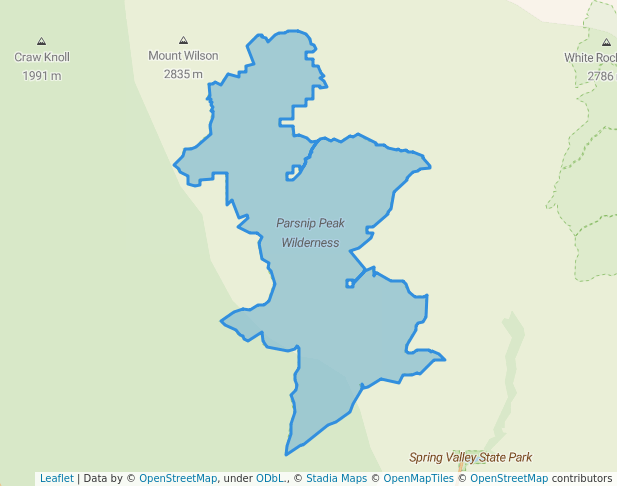 Parsnip Peak Wilderness in Pioche | Map and Routes