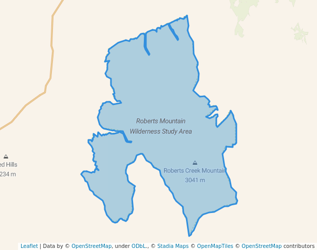 Roberts Mountain Wilderness Study Area in Eureka | Map and Routes