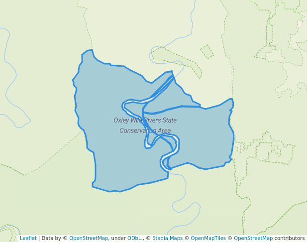 Oxley Wild Rivers State Conservation Area in Jeogla | Map and Routes
