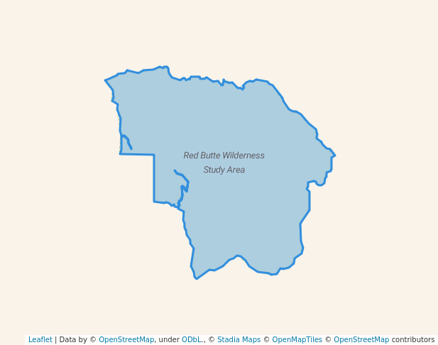 Red Butte Wilderness Study Area in Basin | Map and Routes