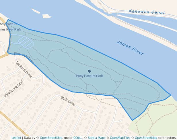 Pony Pasture Park in Richmond | Map and Routes