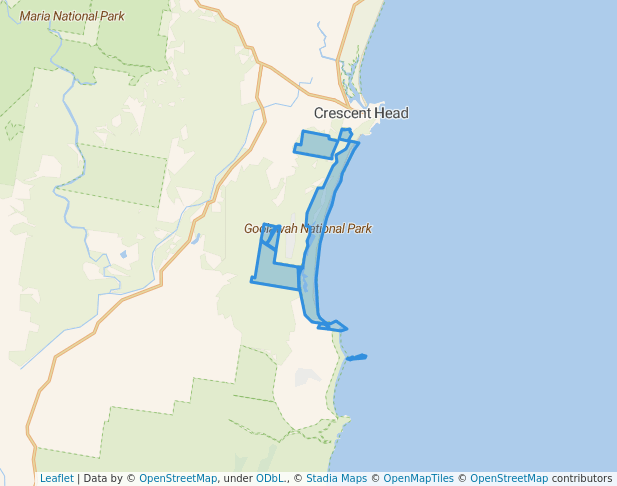 Goolawah National Park in Crescent Head | Map and Routes